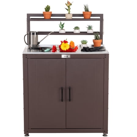 Deluxe Potting Bench with Cabinet - Walmart.com