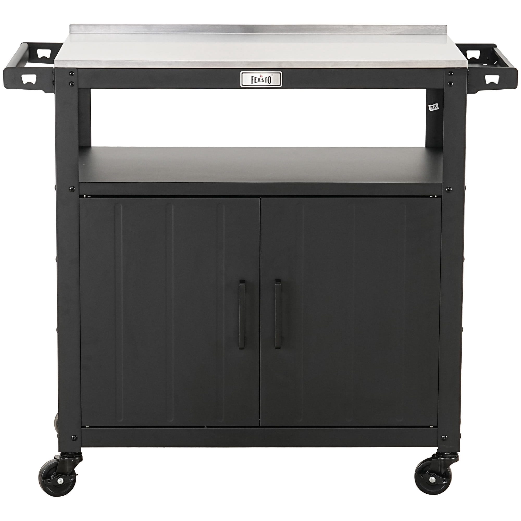 Feasto Outdoor Grill Cart with Stainless Steel Tabletop, Storage ...