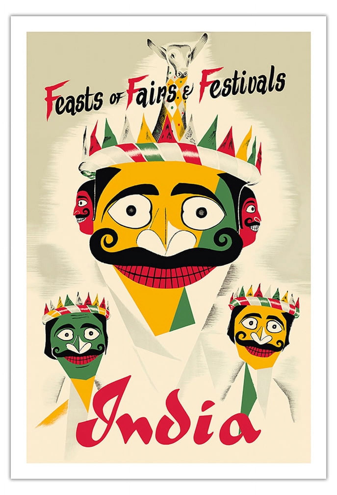 Feasts of Fairs & Festivals India - Indian Crowned Masks - Vintage ...