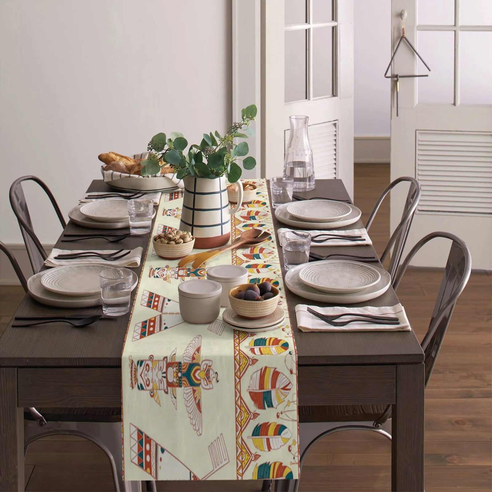 Feather Bird Pattern Table Runner Luxury Home Dining Table Coffee Table ...