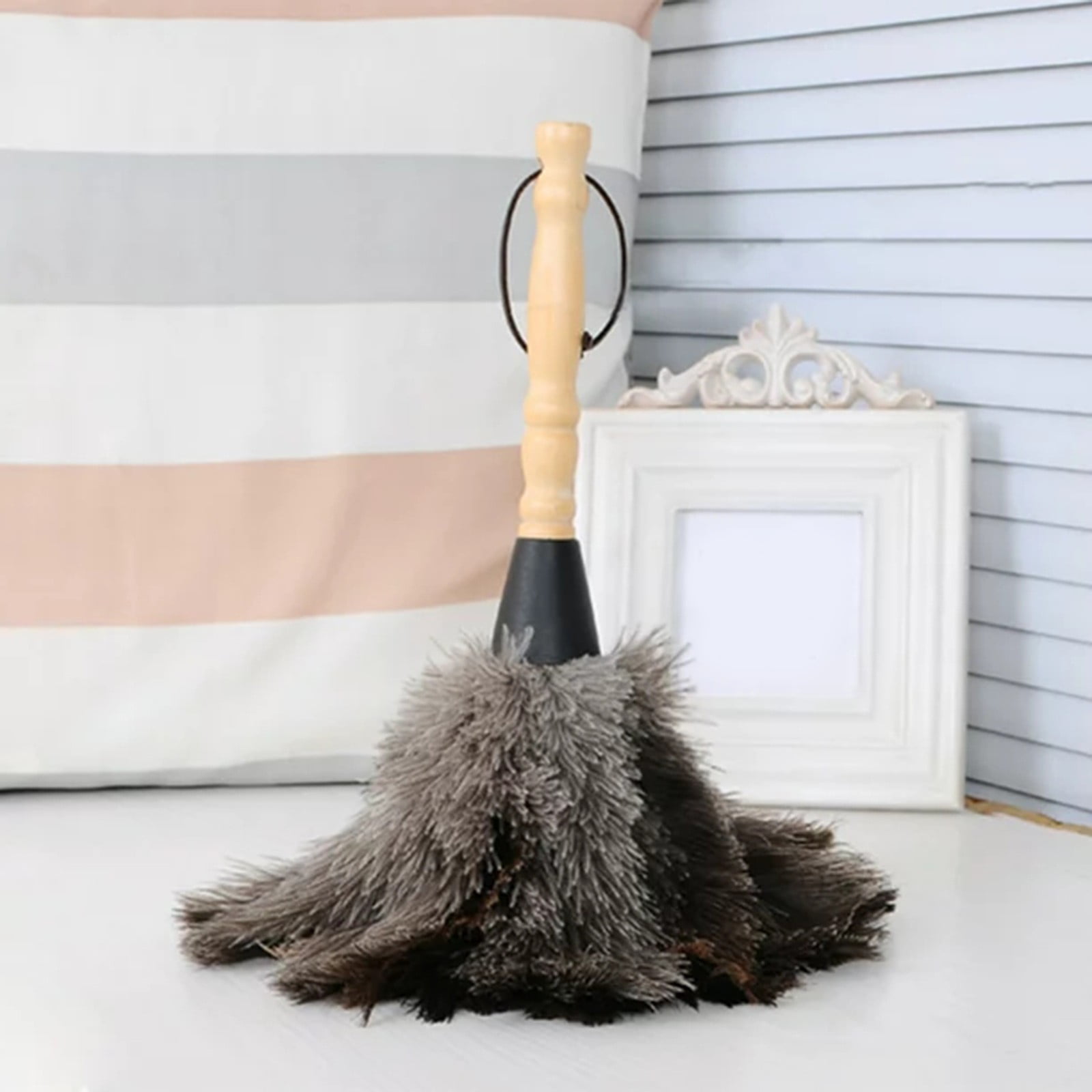 Feather Duster With Wooden Handle Feather Dust Cleaning Brush With Stay ...
