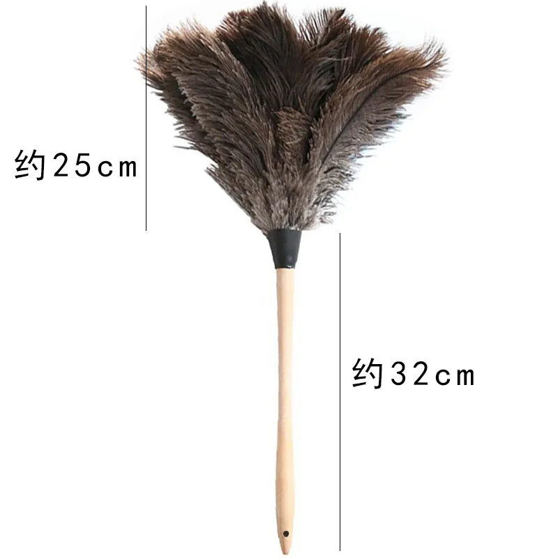 Feather Duster Wooden Handle Duster Anti-static Dust Removal Dusters ...