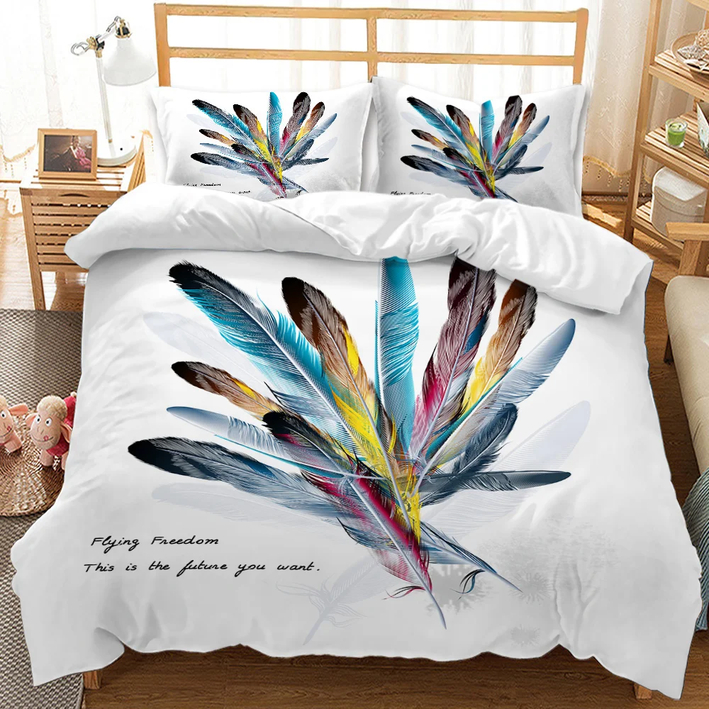 Feather Duvet Cover Vaned Types and Natal Contour Flight Bird Feathers ...