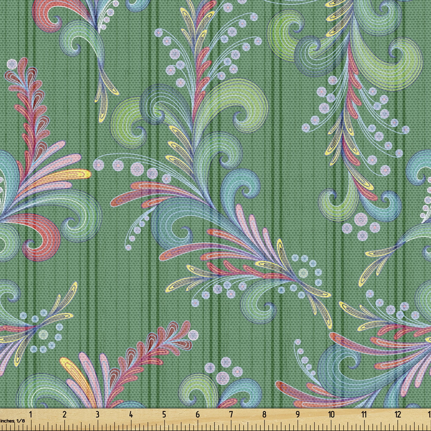 Ambesonne Feather Fabric by the Yard Upholstery, Abstract Bird Feather ...