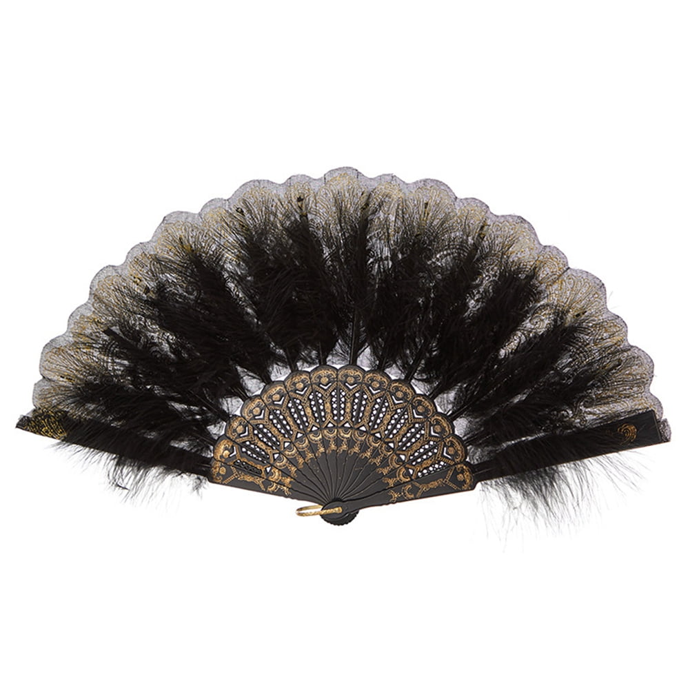 Feather Fan Dance Fan Folding Fan Classical Fan Hand Fan Handheld ...