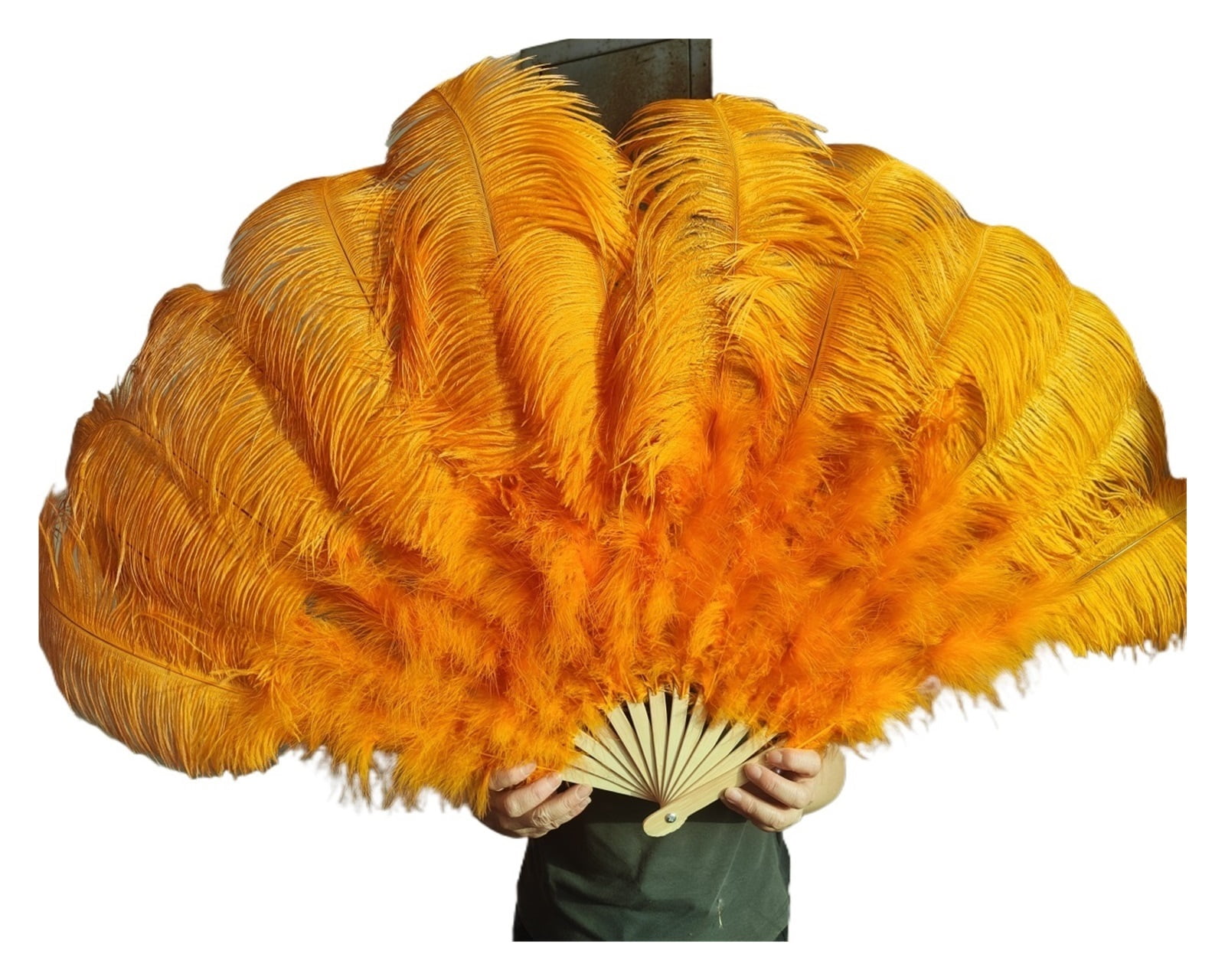 Feather Fan Hand Held Dance Folding Big Plumes Fans Performance Dance ...