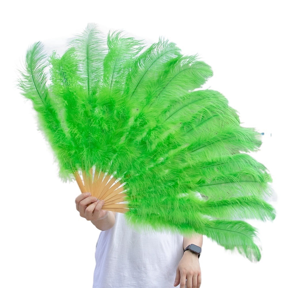 Feather Fan Large Ostrich Feather Fan Lady Wedding Halloween Party ...