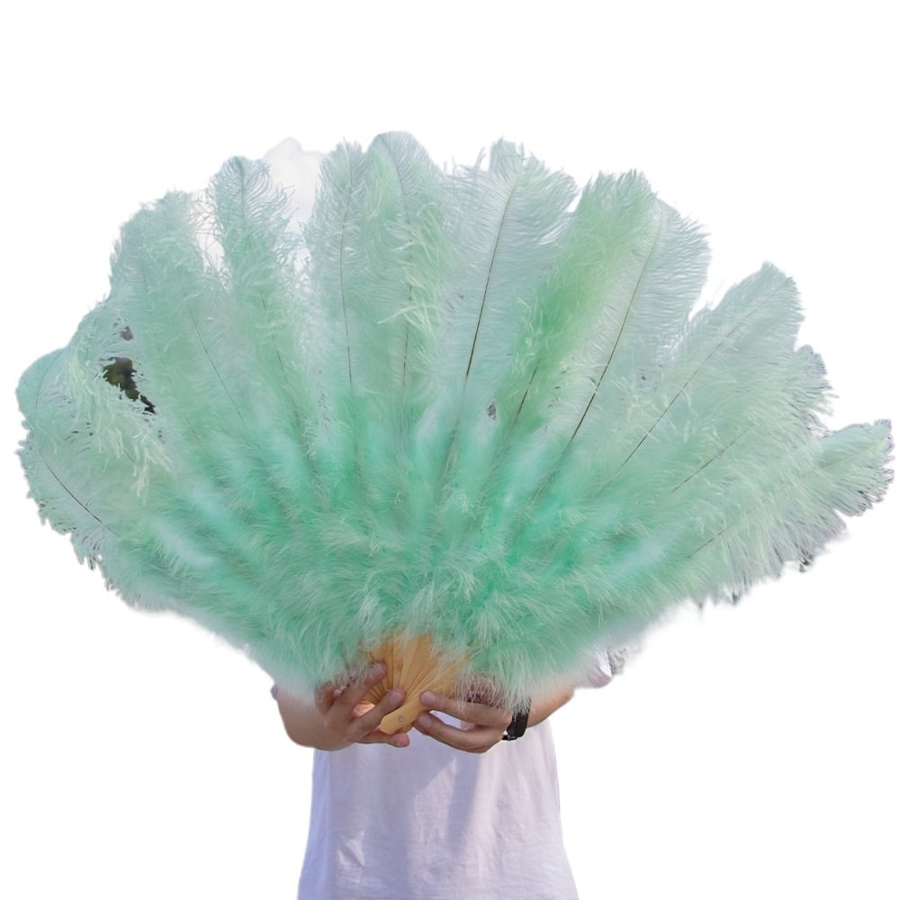 Feather Fan Large Ostrich Feather Fan Lady Wedding Halloween Party ...