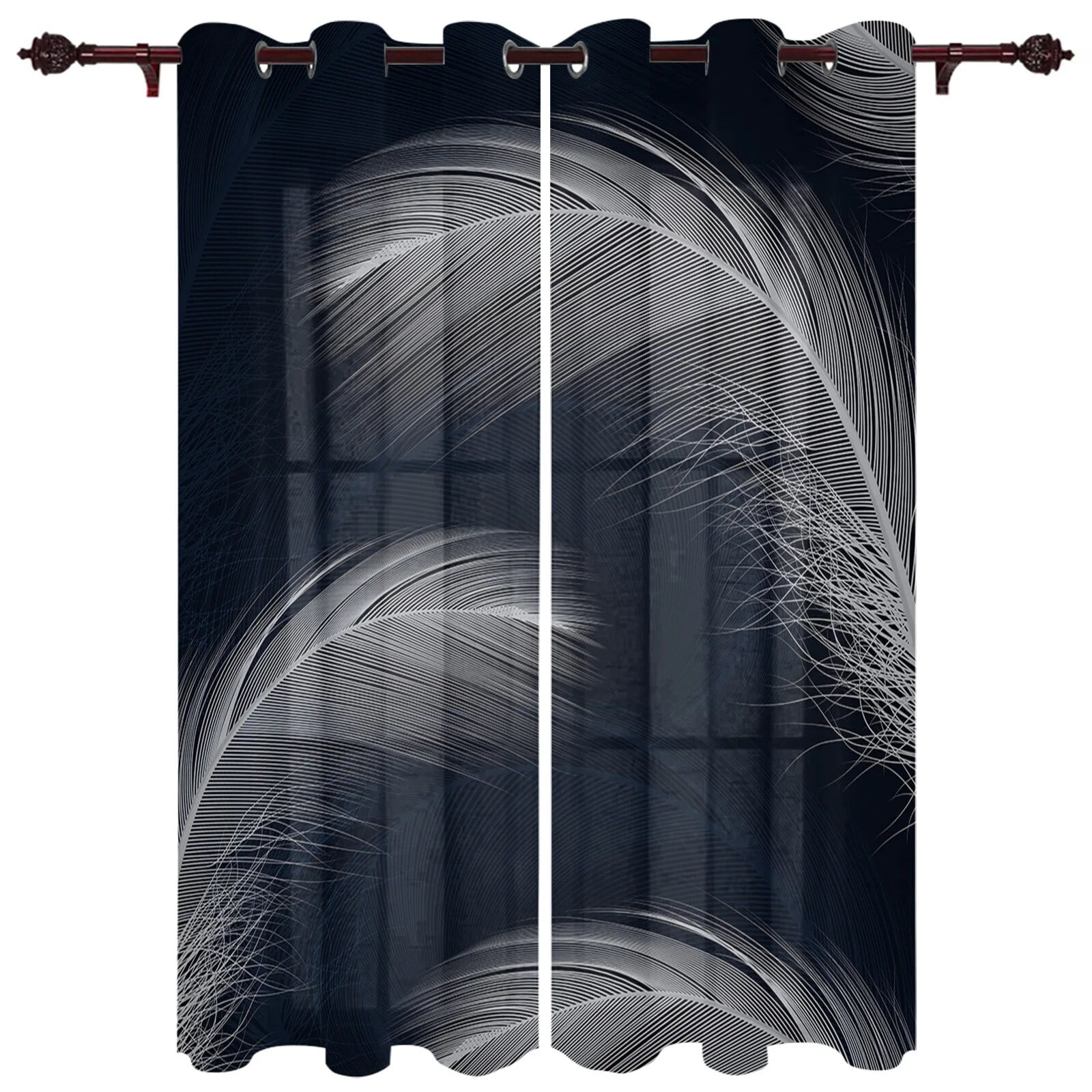 Feather Gradient Curtains for Living Room Bedroom Study r Curtain ...