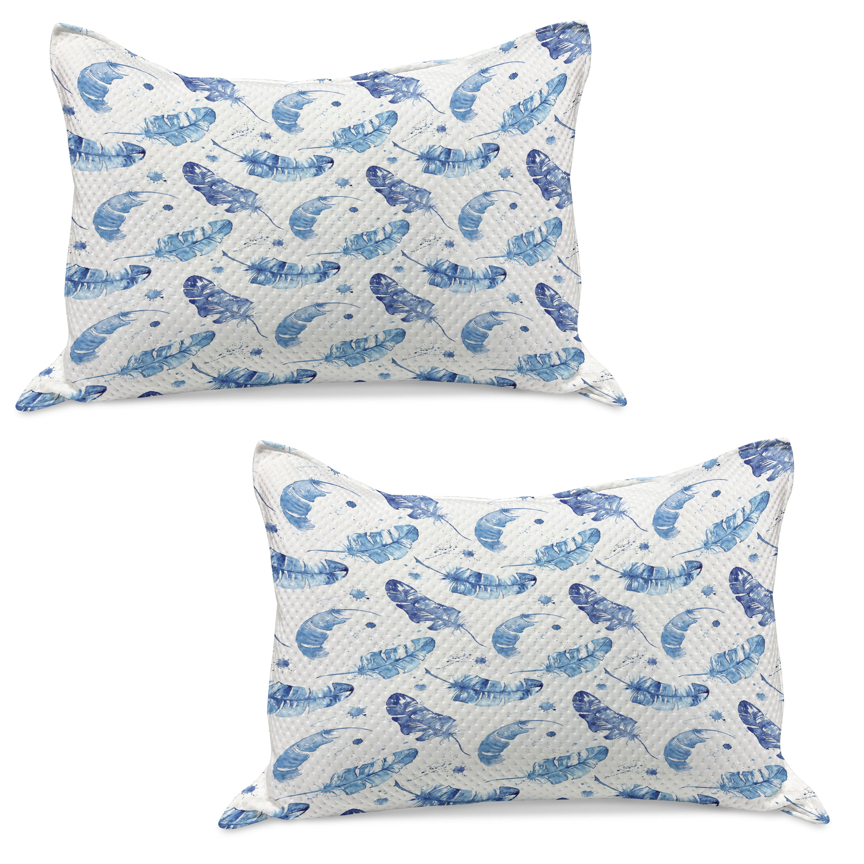 Feather Knitted Quilt Pillowcover Set of 2, Watercolor Quill Design ...