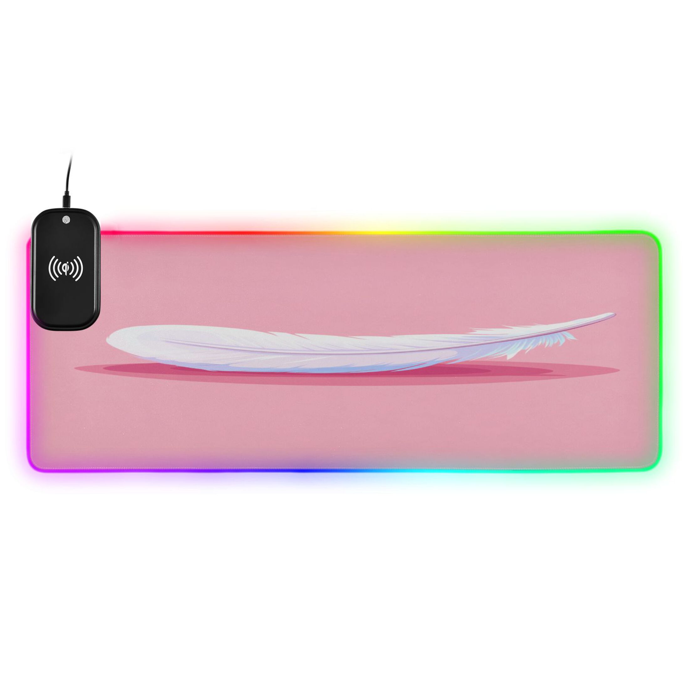 Feather Wireless Charging RGB Gaming Mouse Pad 31.5x11.8in with 14 ...