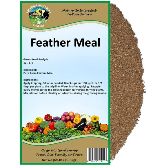 Feather Meal Fertilizer 4 Pounds for Gardens, Containers, Trees, Shrubs ...