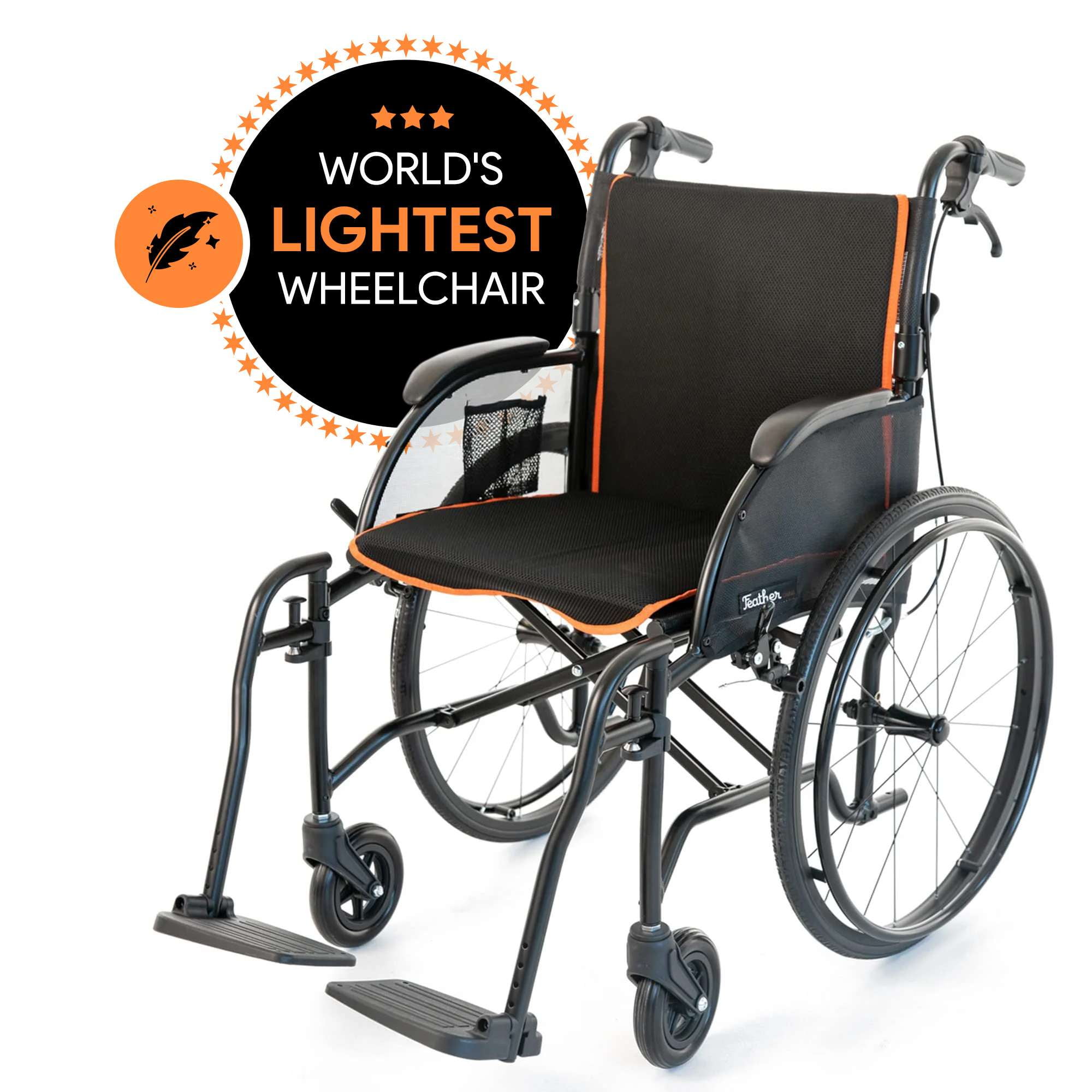 Feather Mobility Lightweight Wheelchair for Seniors, Foldable for ...