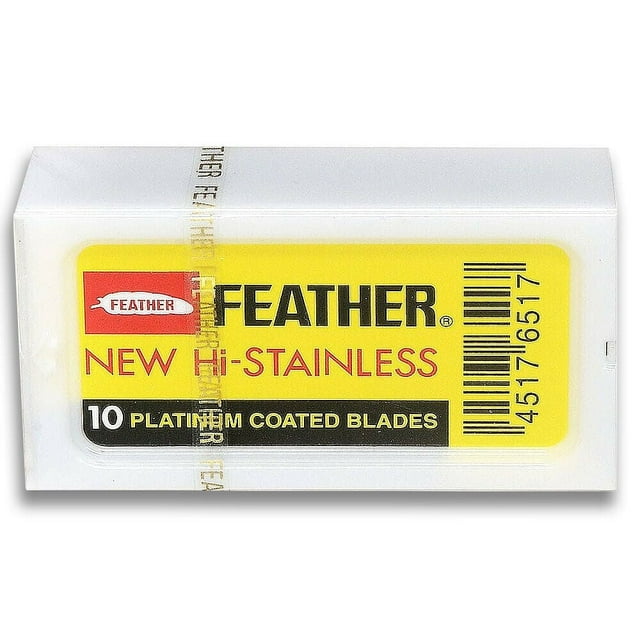 Feather New Hi-Stainless Platinum Coated Double Edge Blade 1 Packet x ...