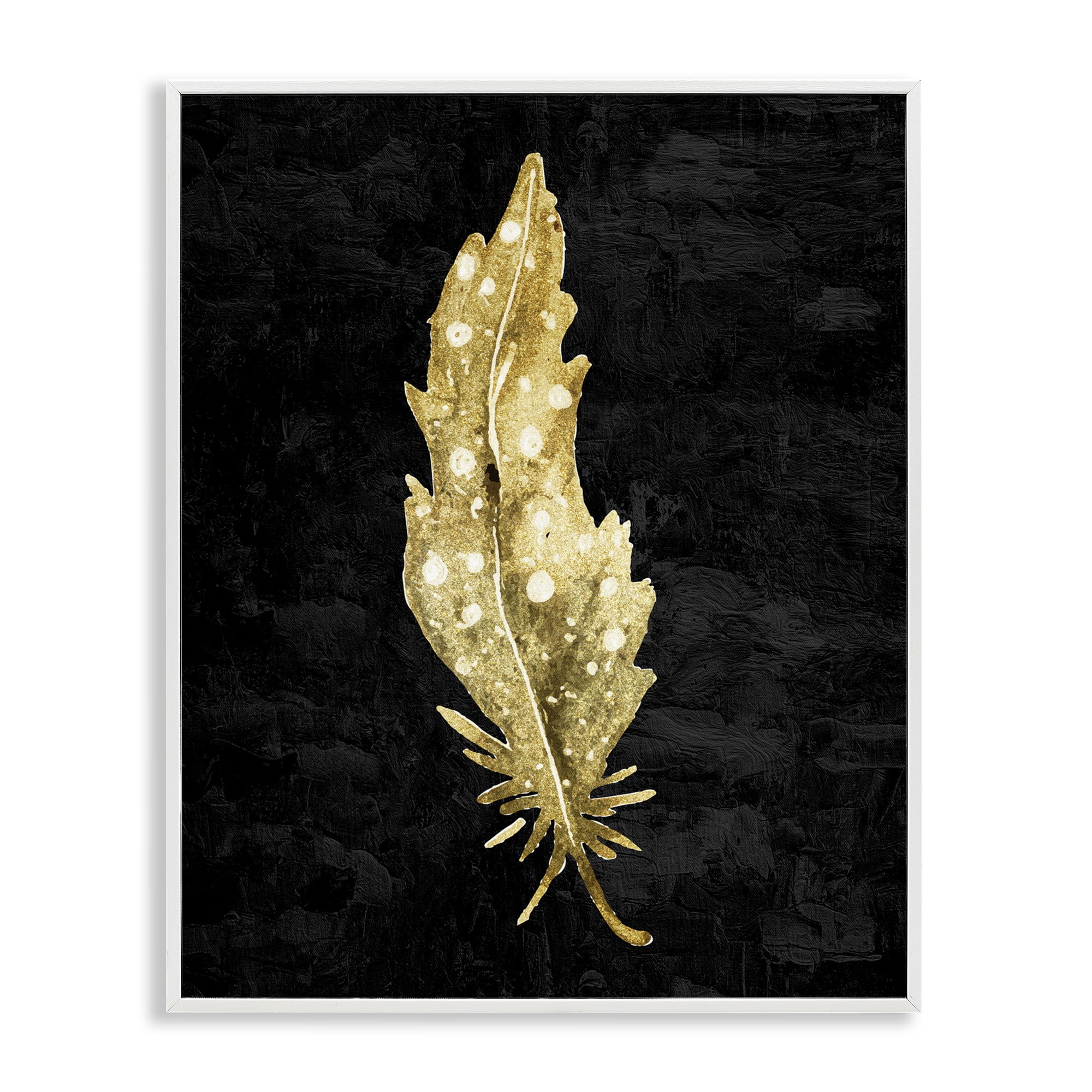 Feather On Black White Framed Giclee Art, design by Kim Allen - Walmart.com