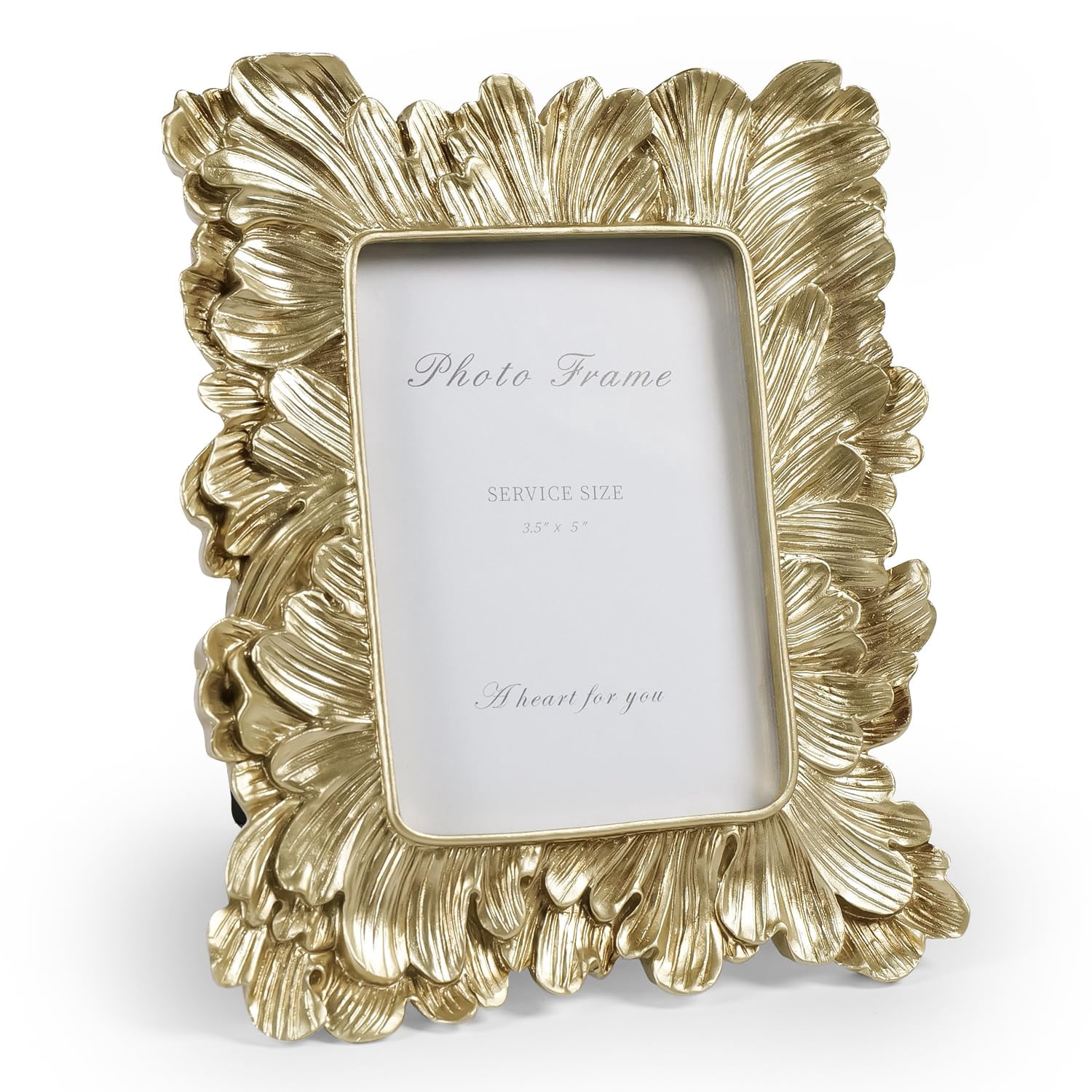 Feather Petal Gold 3X5 Picture Frame for Wall and Tabletop Display ...