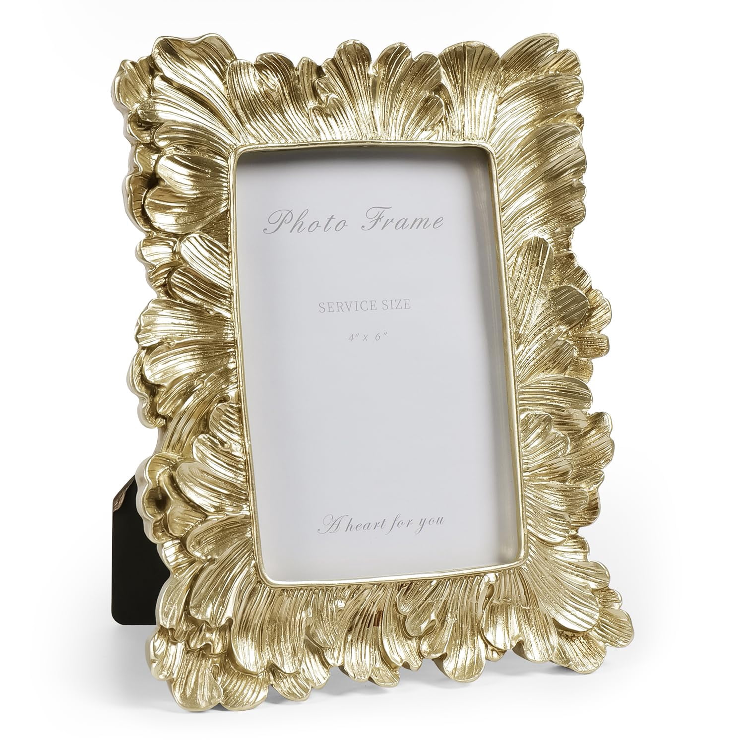 Feather Petal Gold 4x6 Picture Frame for Wall Hanging and Tabletop ...