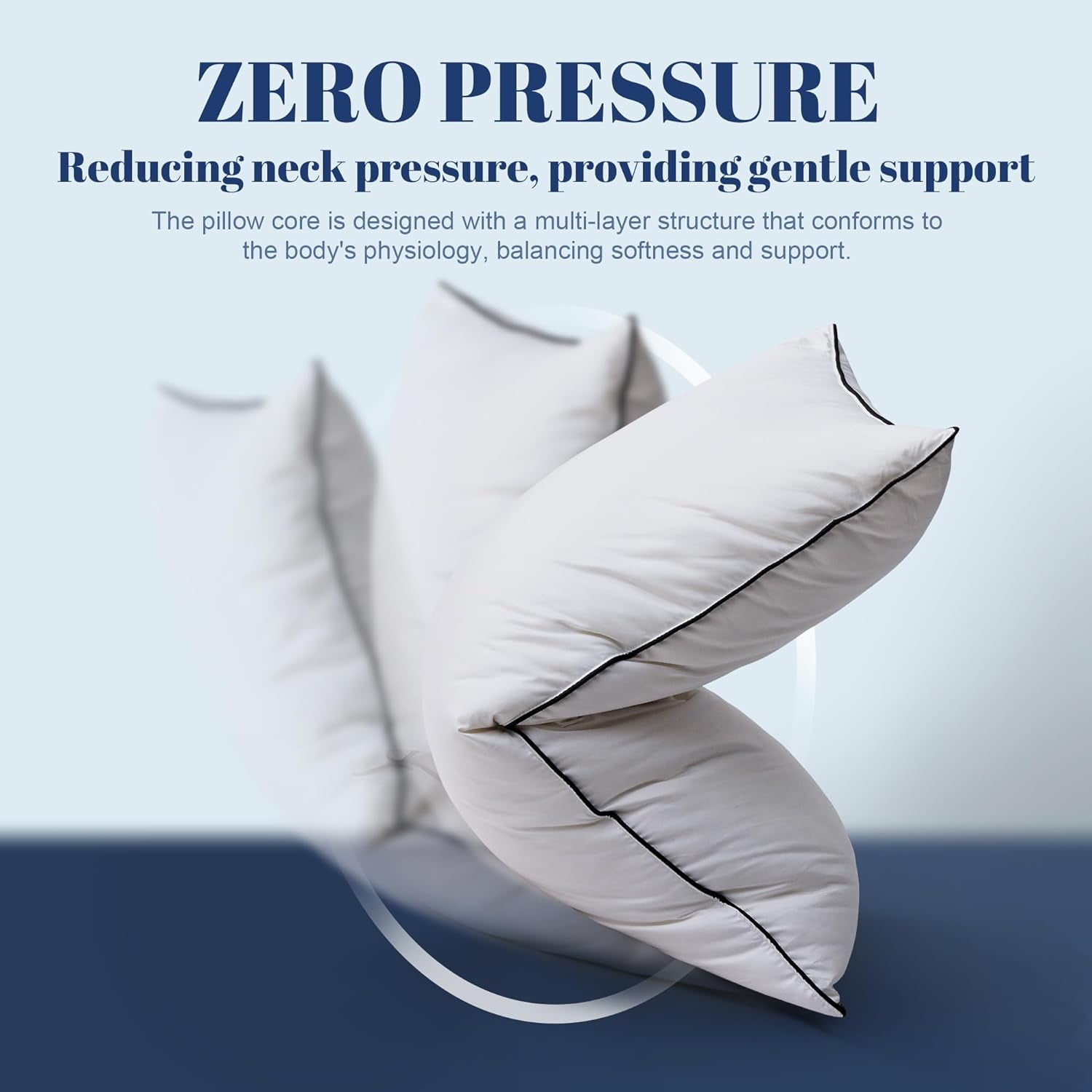 Feather Down Pillows King Size Set of 2, Luxury Bed Pillow 2 Pack ...