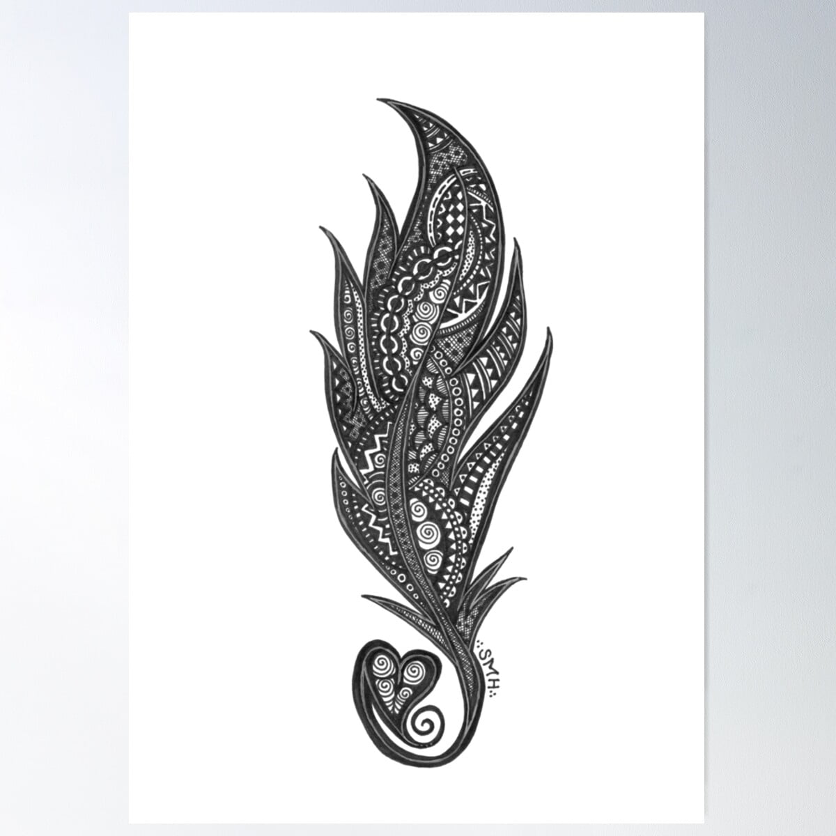 Feather Sare Poster Wall Art, Modern Wall Decor For Living Room Bedroom ...
