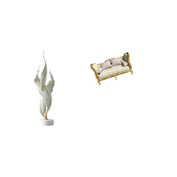 Feather Sculpture Sofa Decorative Figurine Resin Material Creative ...