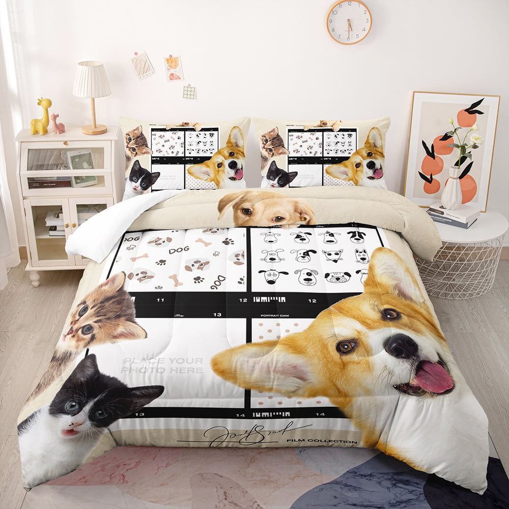 Feather Silk Cotton Quilt Adorable Pet Cat Dog Cute Illustration Quilt ...