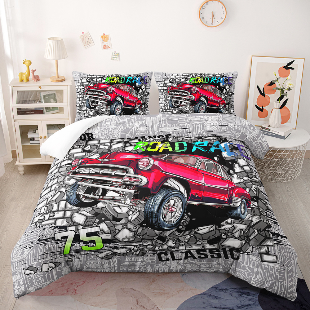 Feather Silk Cotton Quilt Car Racing Game Bicycle Classic Car Quilt ...