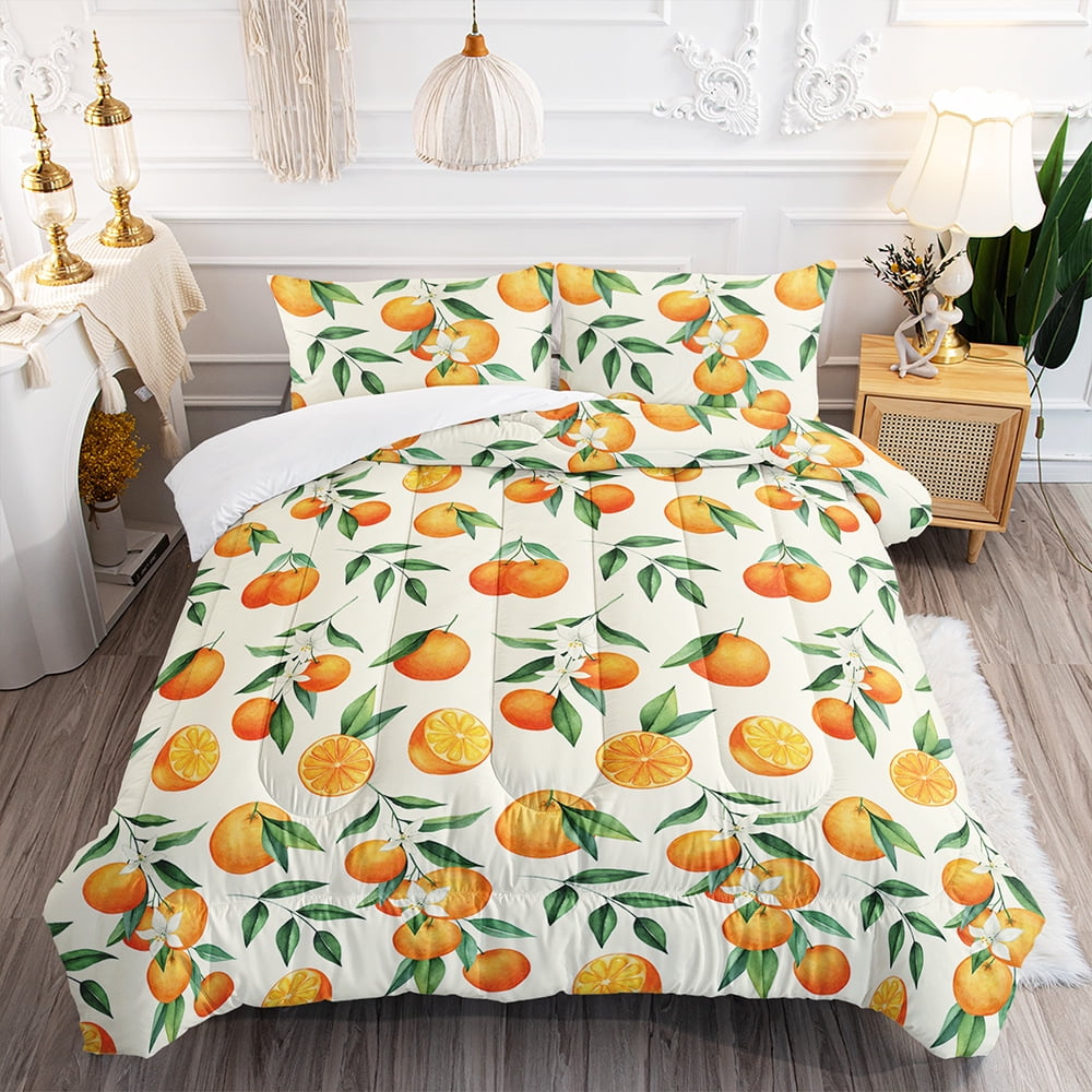 Feather Silk Cotton Quilt Fruit Flower Orange 3d Digital Printing Quilt ...