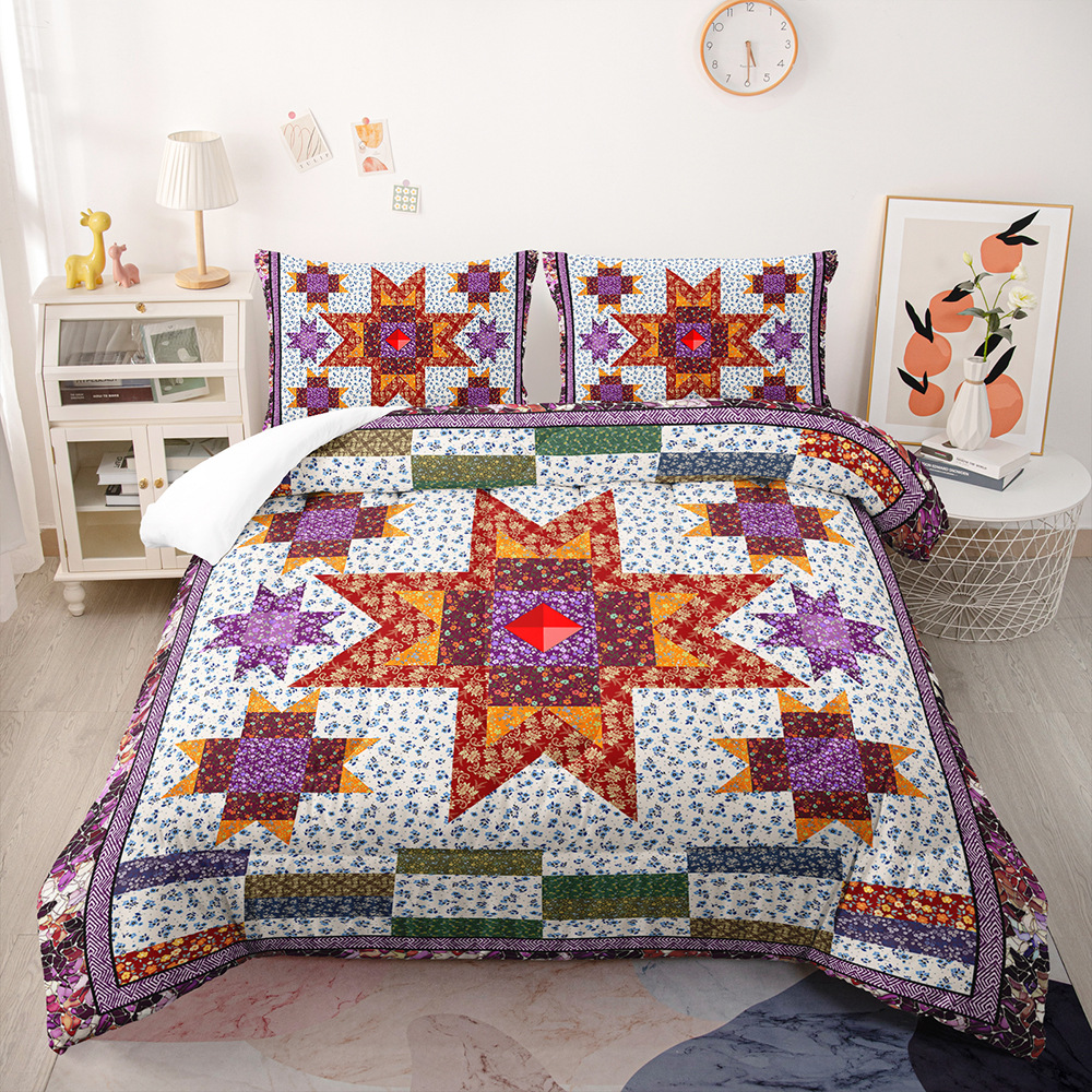 Feather Silk Cotton Quilt Retro Bohemian Flower Quilt Core Fat Quilt ...