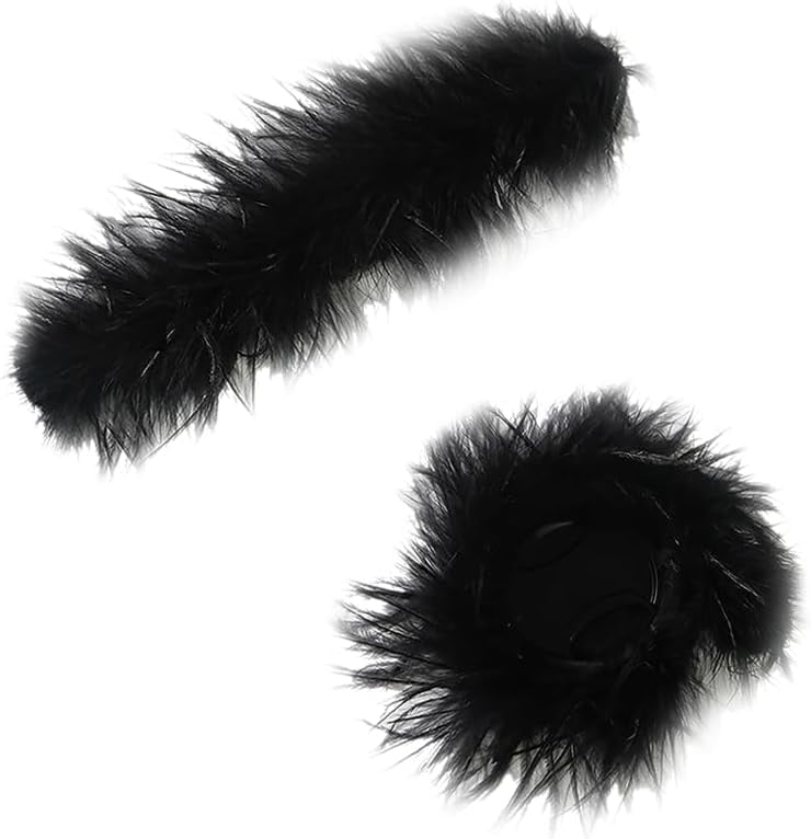 Feather Slap Bracelet Faux Fur Furry Wrist Ankle Cuff Accessories ...