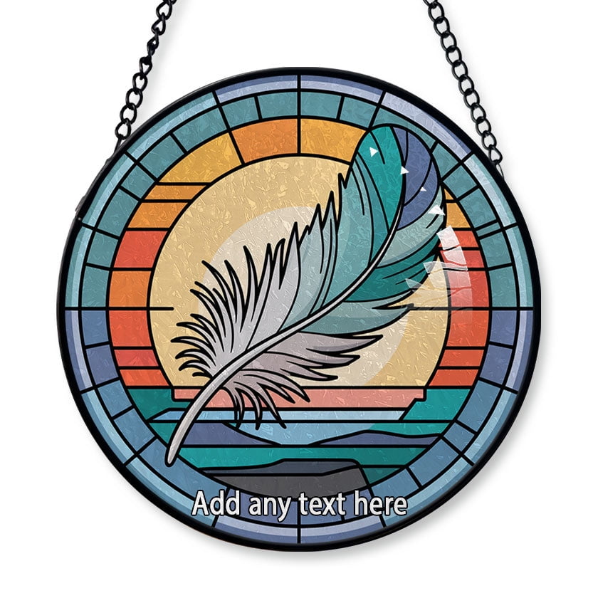 Feather Stained Glass Suncatcher Window Hanging – Unique Window Hanging ...