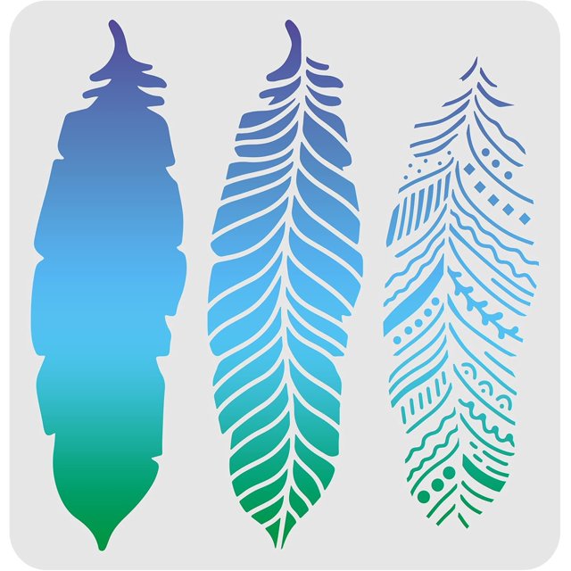 Feather Stencils Template 11.8x11.8inch Plastic Feather Drawing ...