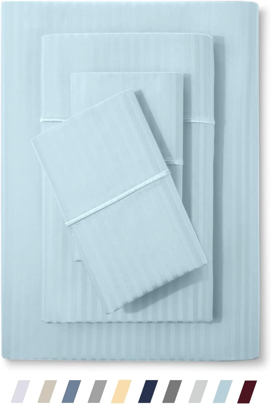 Free Shipping! Feather & Stitch 500 Thread Count Damask Stripe Sheet ...