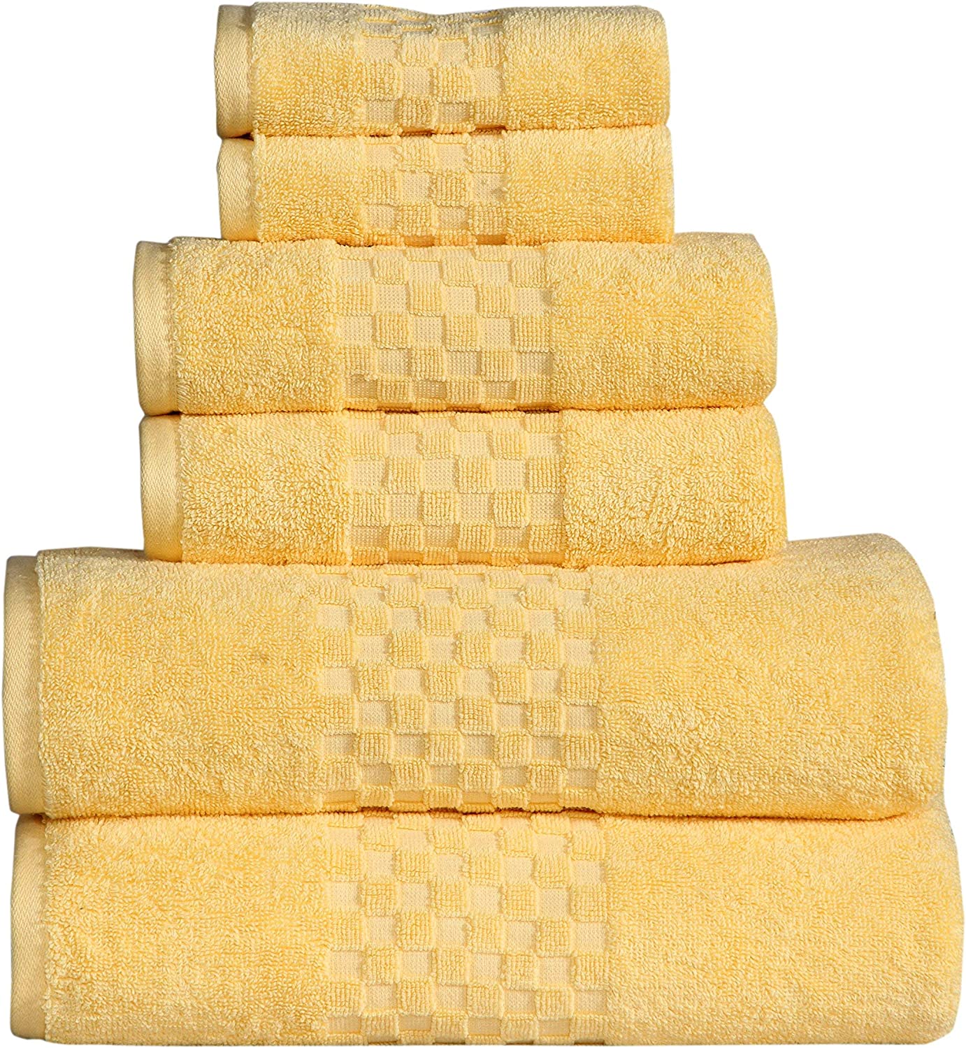 Mainstays Performance Textured 6-Piece Bath Towel Set - Sunray Yellow ...