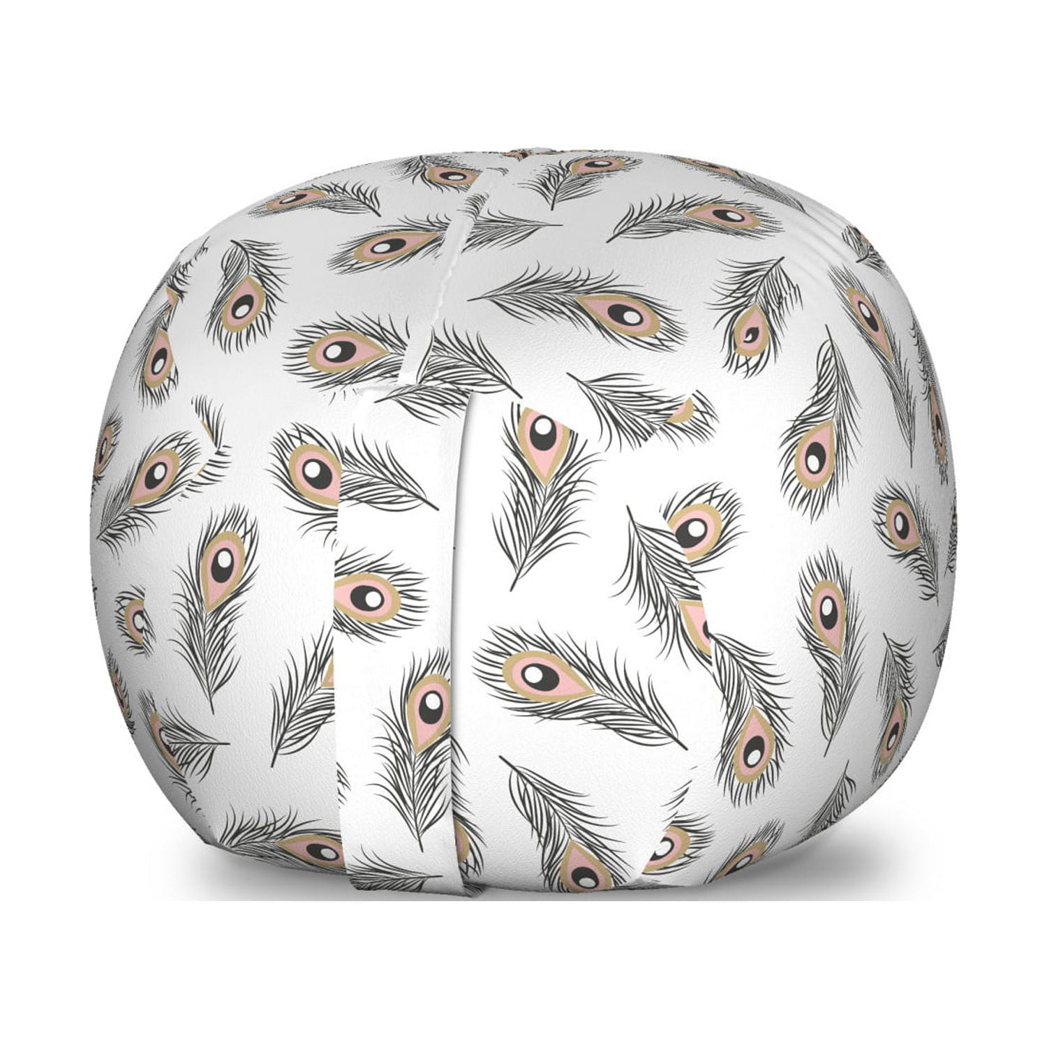 Feather Storage Toy Bag Chair, Peacock Feathers Scattered Randomly on a ...