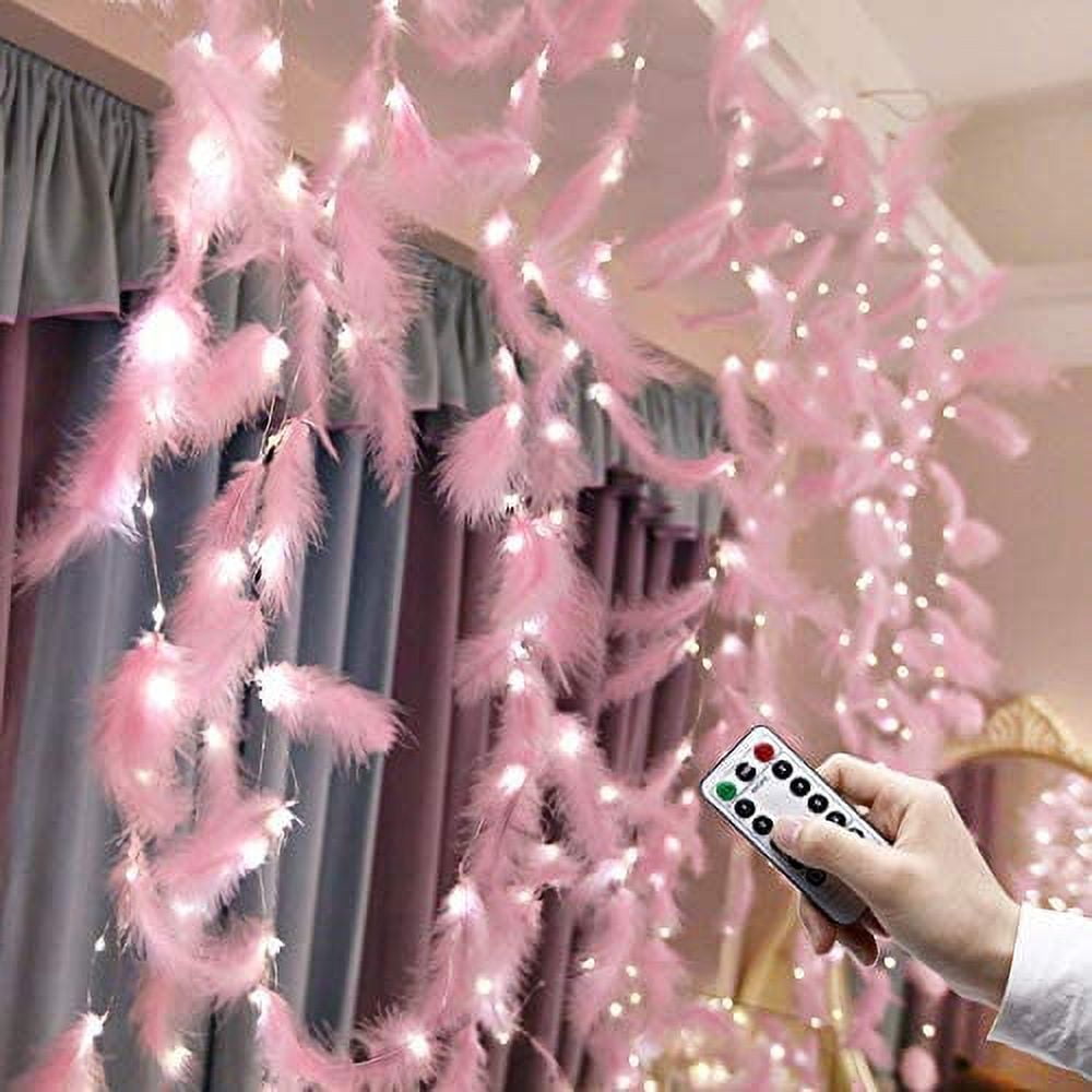 Feather String Lights, led Decorative Lights, Remote Control Romantic ...