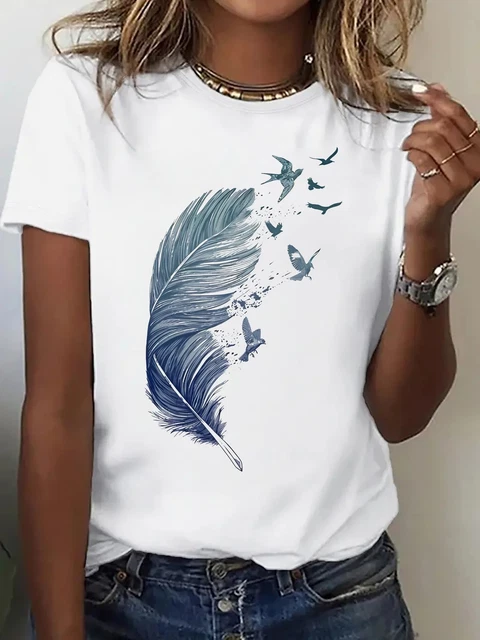 Feather To Birds T-Shirt, Nature Graphic Tee, Unisex T-Shirt - Walmart.com