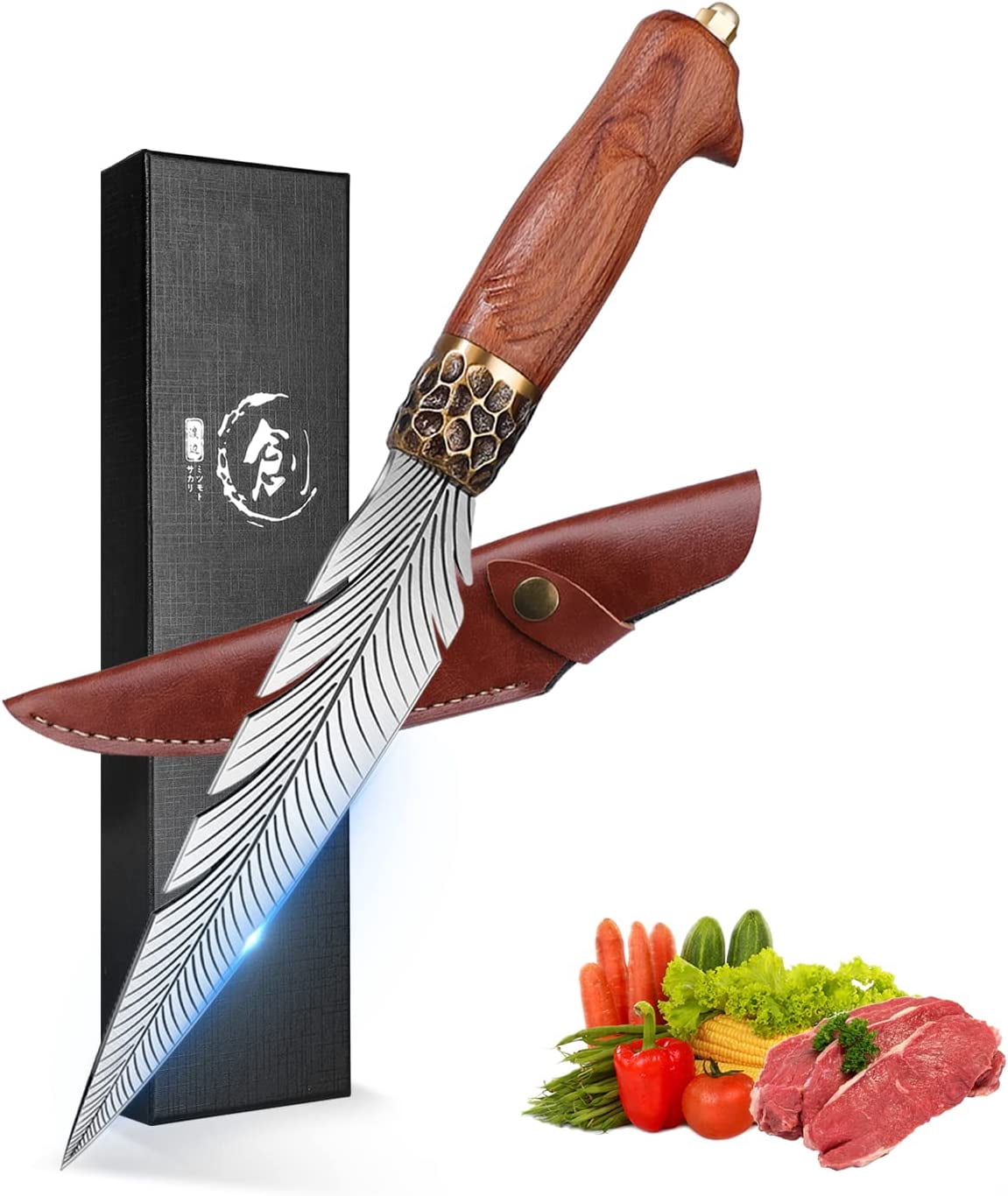 Feather Viking Knife Japanese Forged in Fire Boning Fancy Kitchen ...