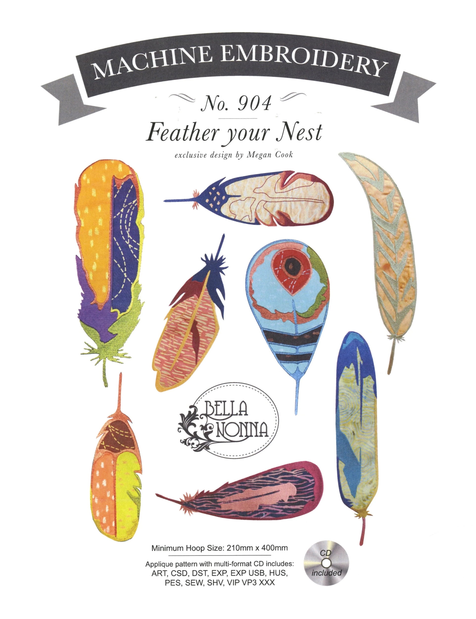 Feather Your Nest Machine Embroidery Designs by Megan Cook for Bella ...