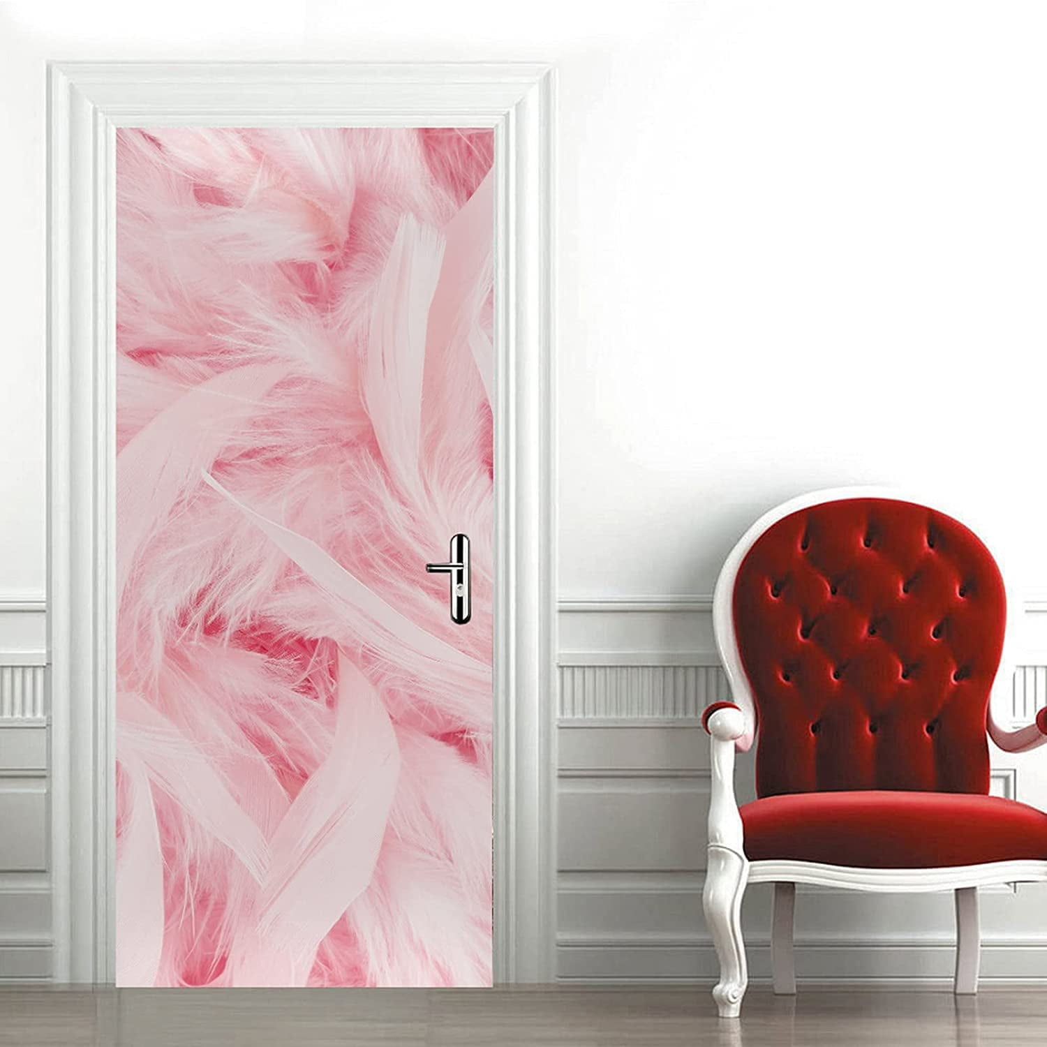 Feather door stickers Peacock feather door mural stickers Self-adhesive ...