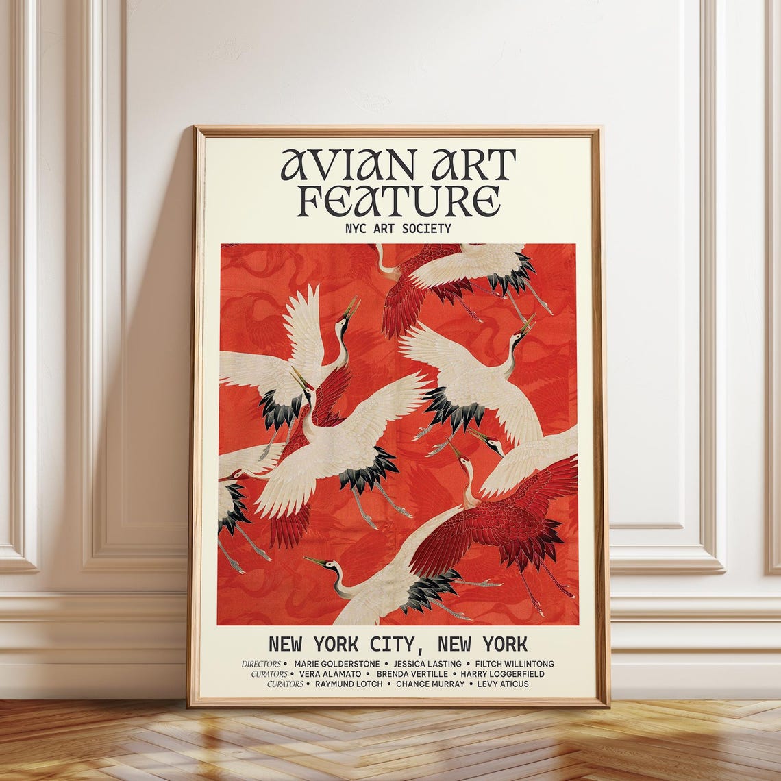 Feathered Elegance: Avian Art Exhibition Poster - Elegant Bird Home ...
