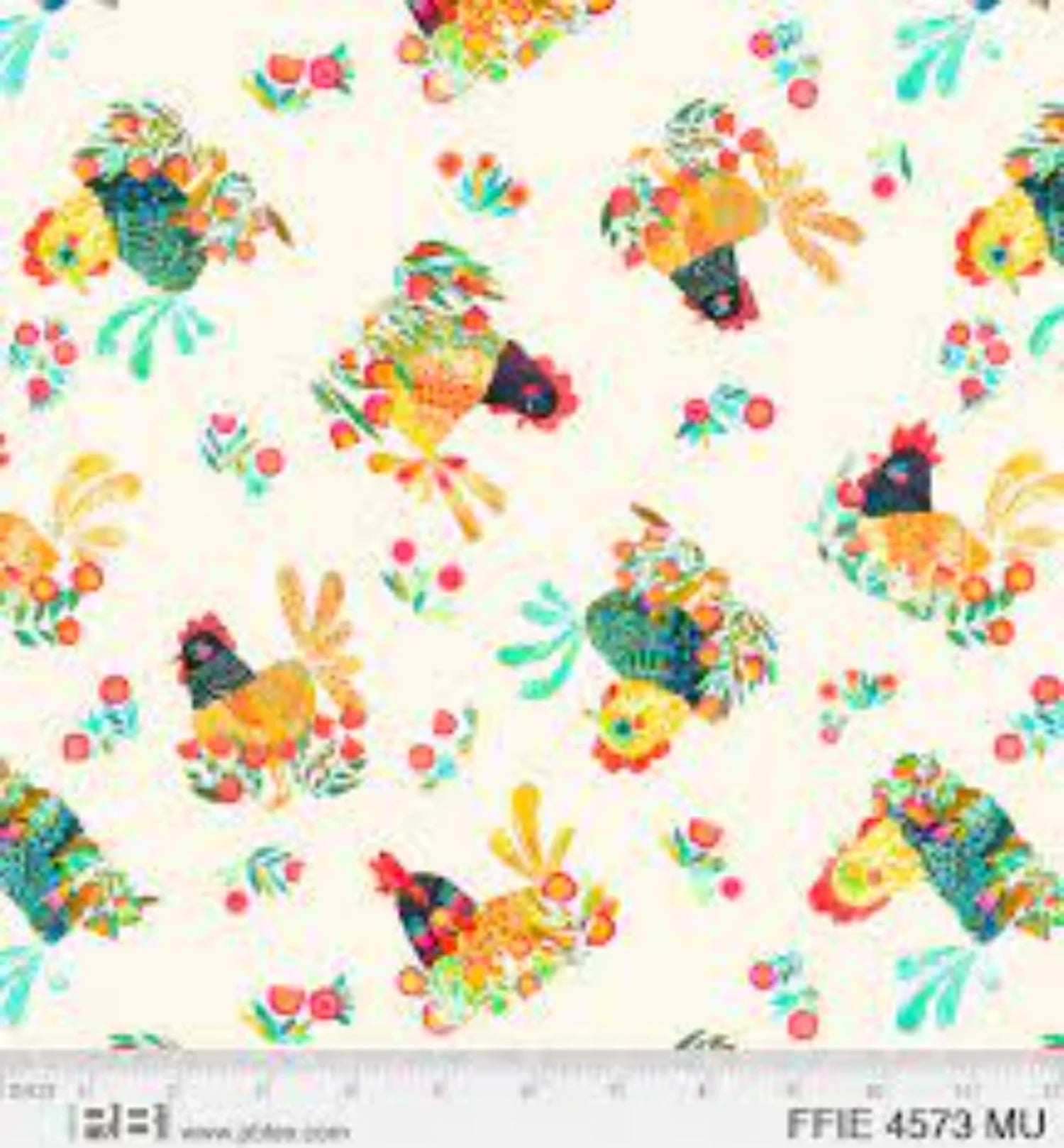 Feathered Fiesta Chicken Cotton Fabric - Walmart.com