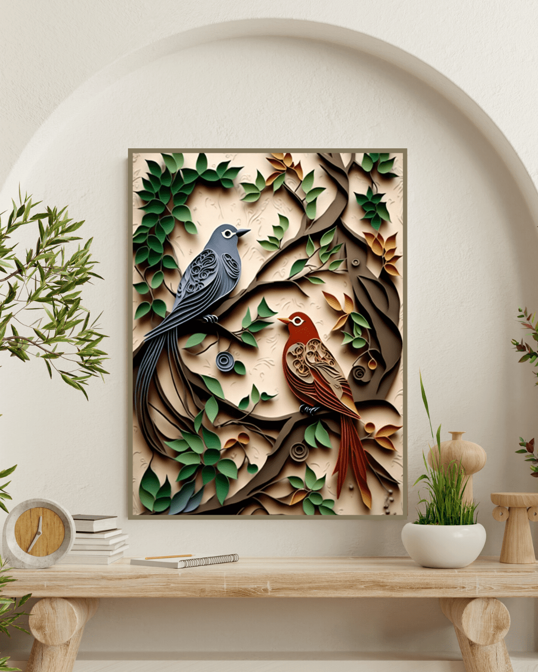 Feathered Quills - Quilled Birds Canvas Wall Art - Walmart.com