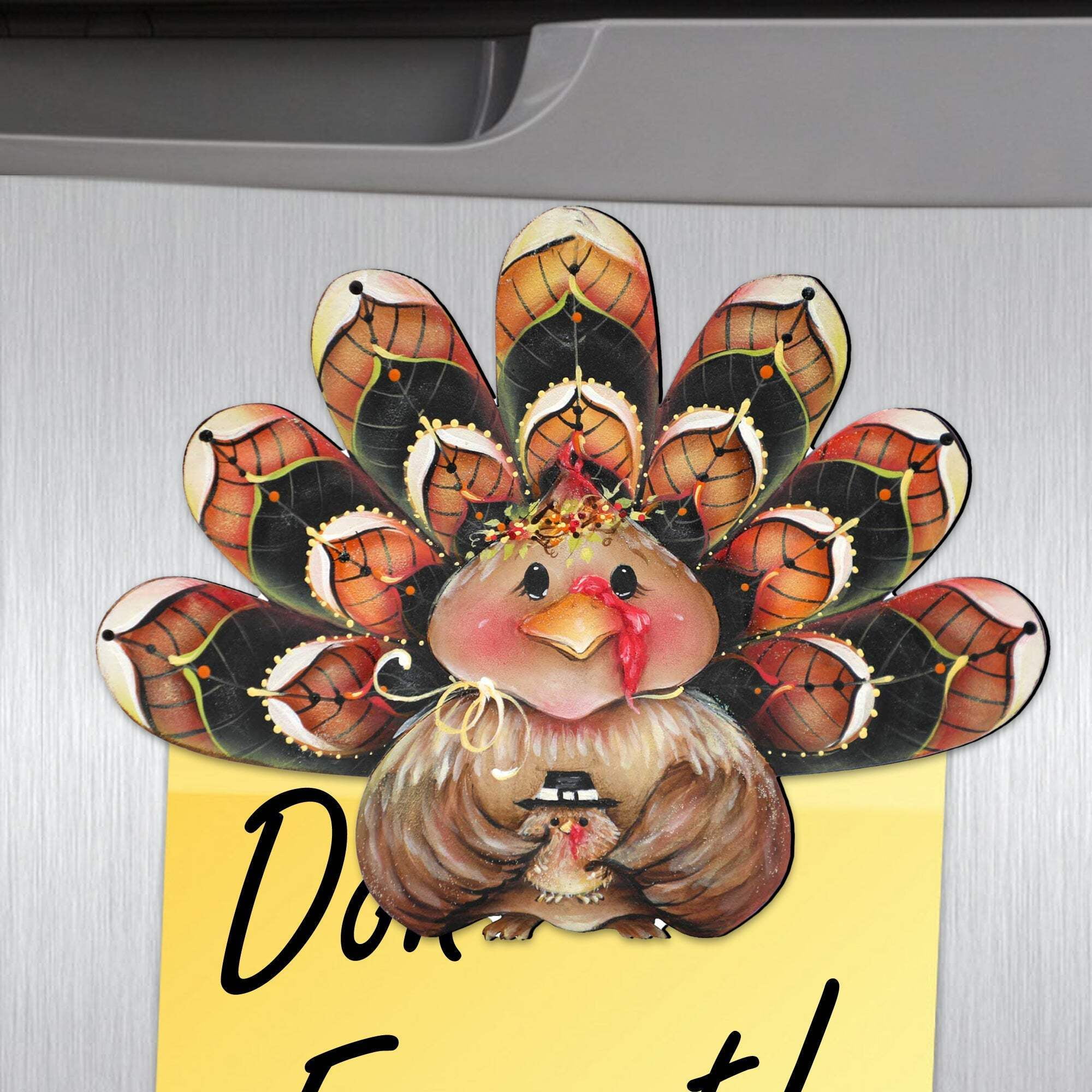 Feathered Turkey Shape Refrigerator Magnets Set of 3 by Jamie Mills ...