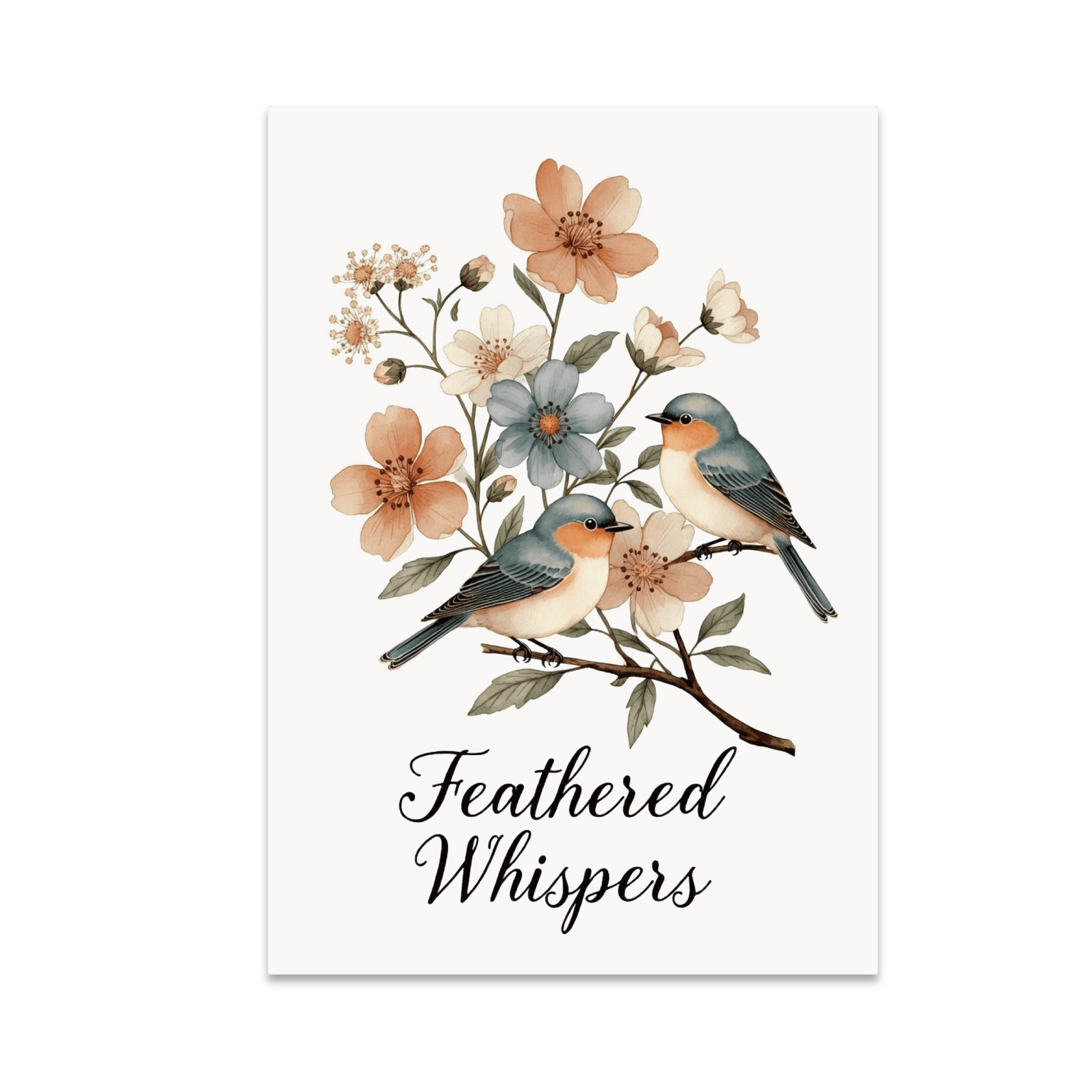 Feathered Whispers Cottagecore Bird Art - Nature Lover - 13x19 Poster ...