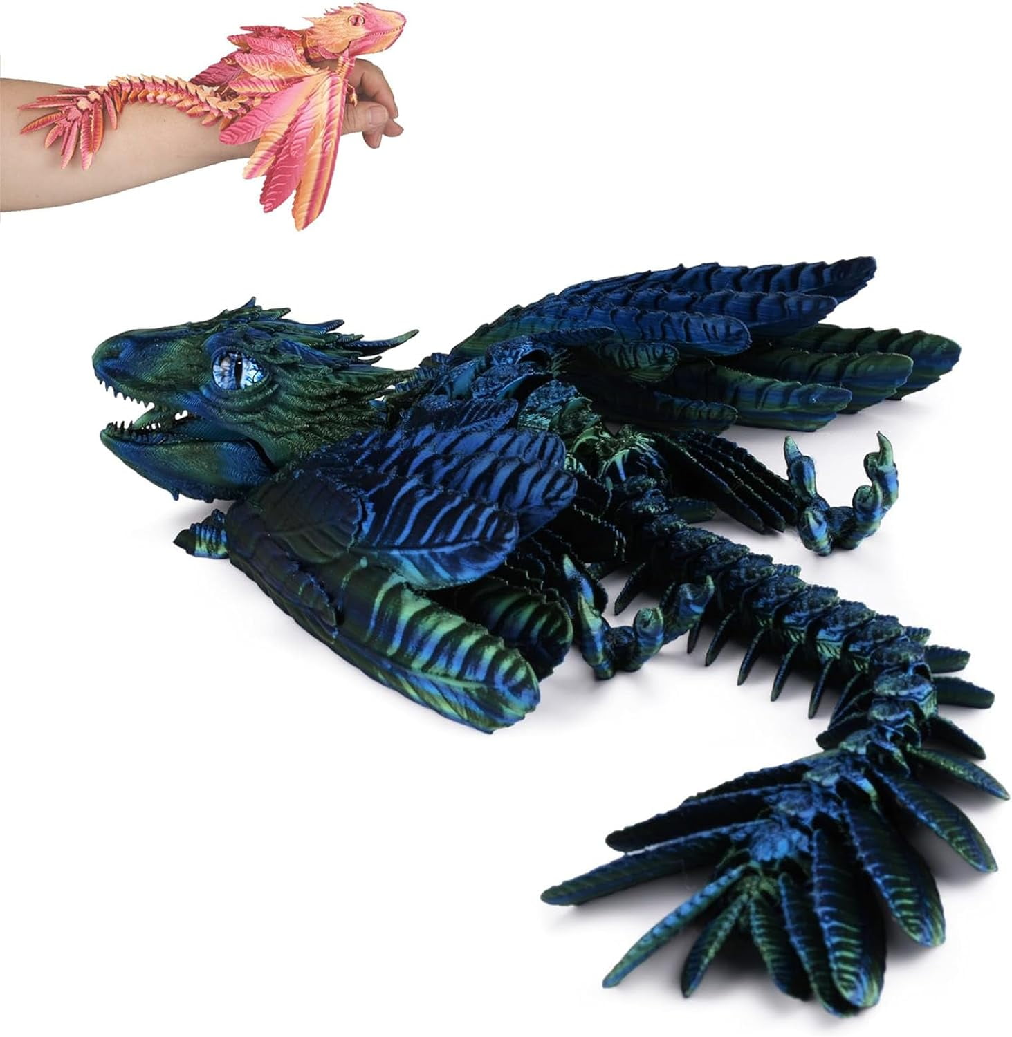 Feathered Wyvern Dragon, 3D Printed Dragon, Articulated Dragon with ...