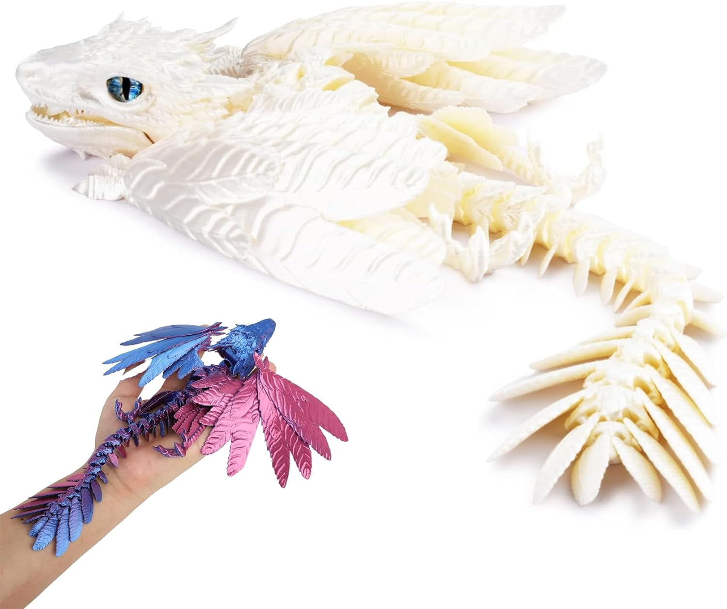 Feathered Wyvern Dragon, 3D Printed Dragon, Articulated Dragon & Fidget ...