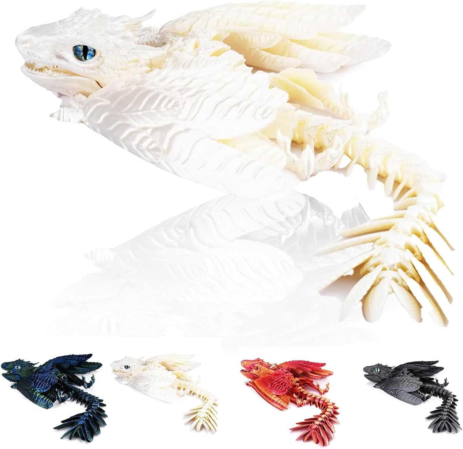 Feathered Wyvern Dragon, 3D Printed Dragon with Wings, Articulated ...