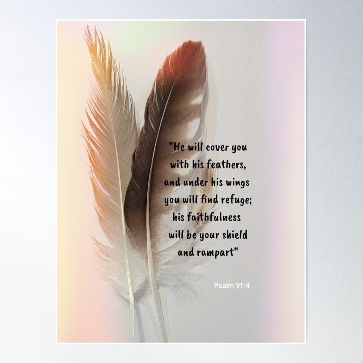 Feathers- Bible-Verse Poster Wall Art, Modern Wall Decor For Living ...