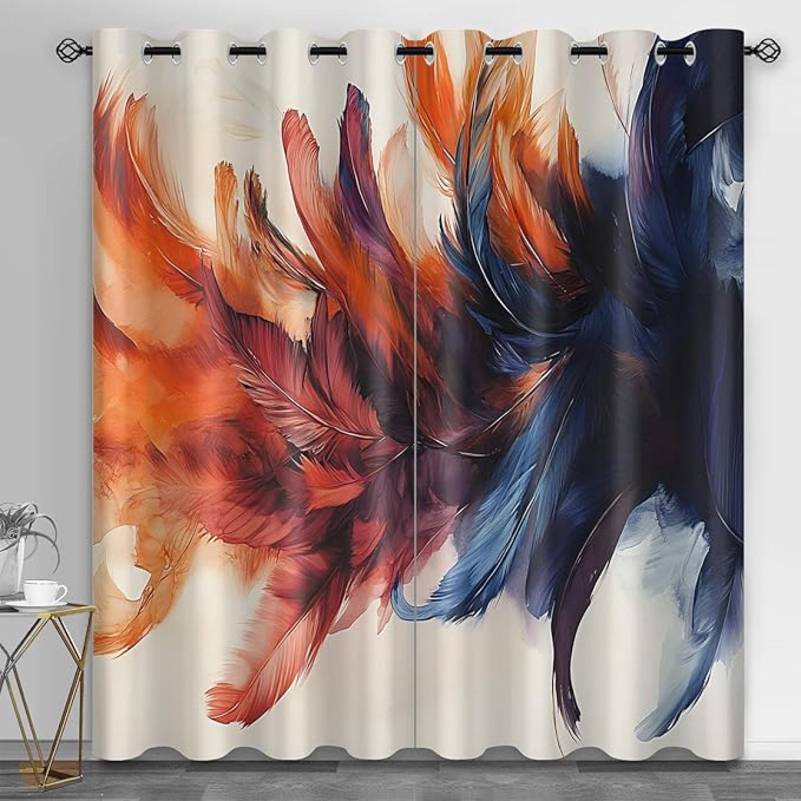 Feathers Blackout Curtains For Girls Boys Home Decor, Abstract Feathers ...