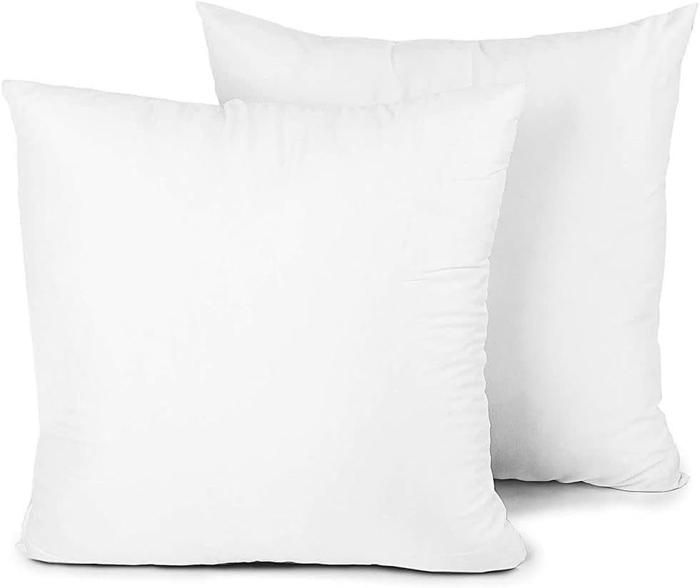 Feathers Down Throw Pillow Inserts 26x26, Set of 2, 100% Organic Cotton ...